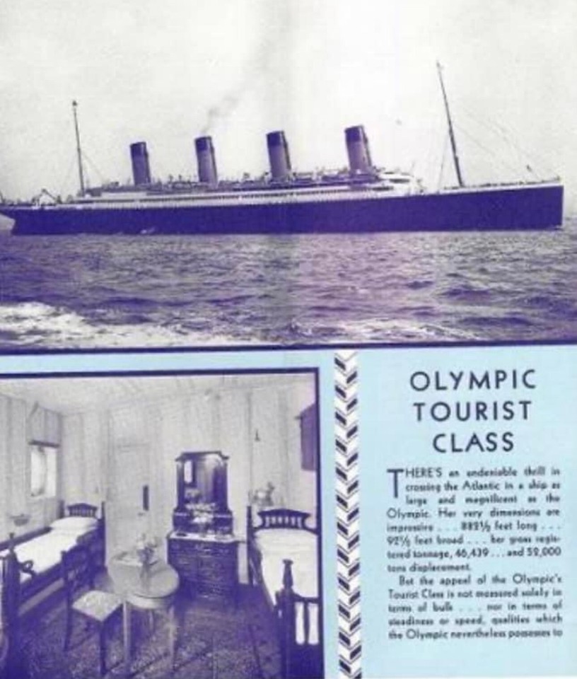 WHITE STAR LINE RMS BRITANNIC & OLYMPIC 1ST CLASS STATEROOM CHEST OF ...