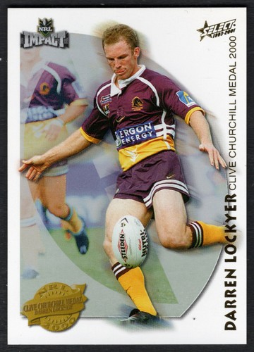 2001 NRL IMPACT DALLY M [ACCOLADES CARD] - A6 Darren LOCKYER (BRISBANE ...