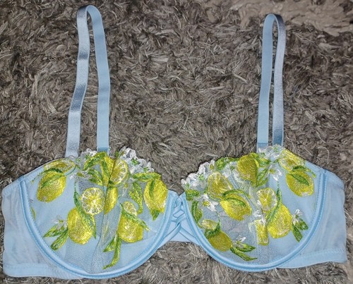 VS wicked unlined lemon embroidered push up bra new 36c | eBay