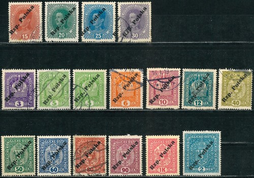 POLAND POLSKA 1919 Tarnow Local Issue - Austria Stamps Overprinted Rzp ...