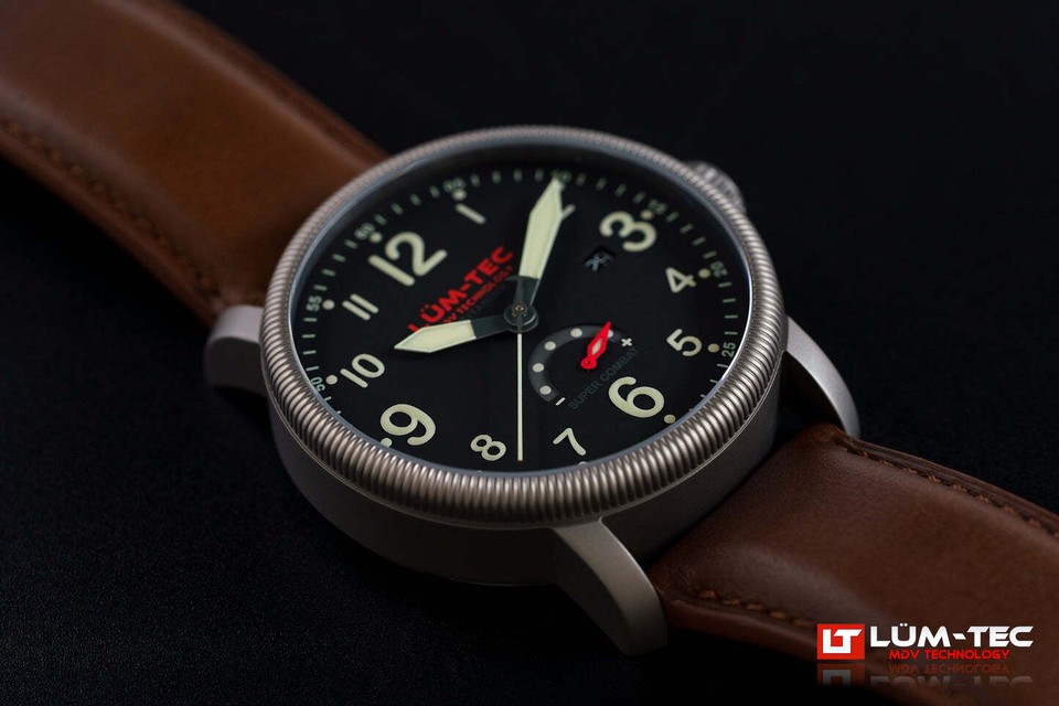 Lum-Tec Watch Super Combat B2 w/ Power Reserve Handwind Titanium Case ...