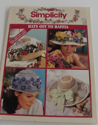 VTG 1995 Simplicity Hats Off to Rafia Leaflet 3623, 20p by Pat Foltz | eBay