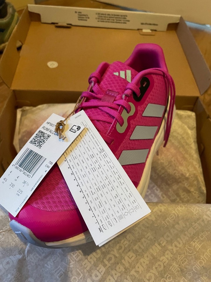 Adidas HP5837 Runfalcon 3.0 UK 4 US 4.5 NEW Bright Pink Funky Kids ...