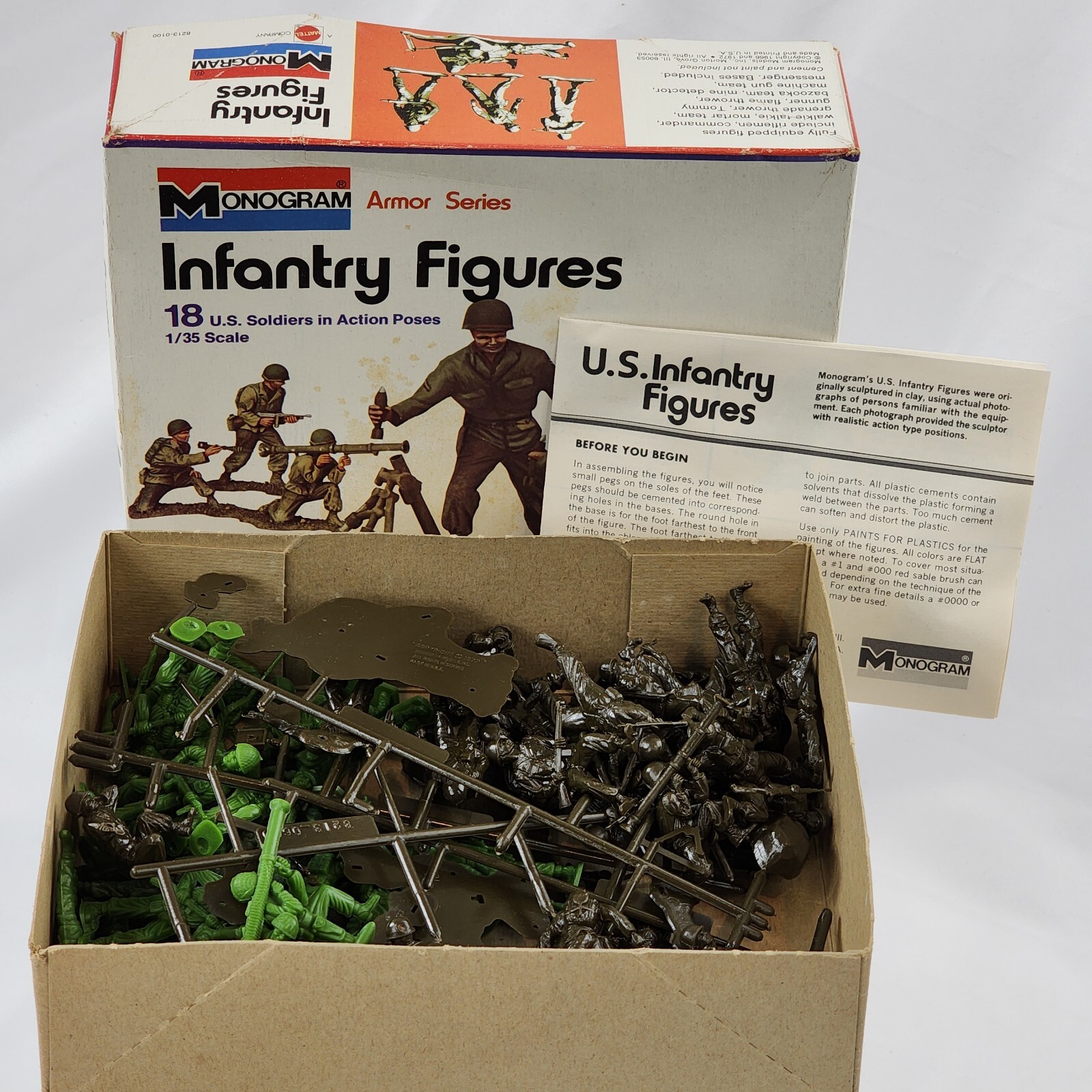 1972 Monogram Infantry Figures Armor Series US Soldiers Lot 55 1/35 ...