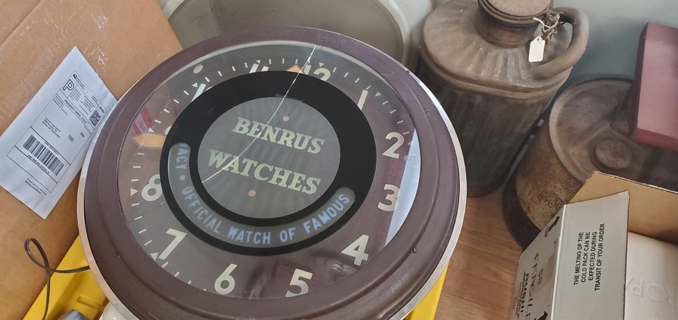 Vintage Advertising Benrus Watch Neon Clock | eBay