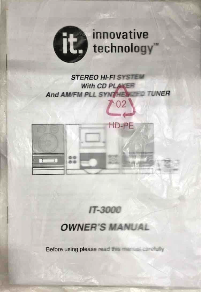 Innovative Technology IT-3000 Receiver CD Player AM/FM Radio, Speakers ...