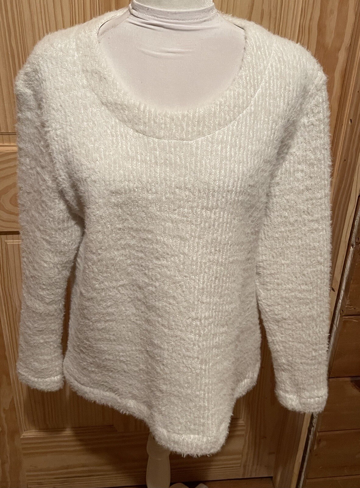 Dolcezza White Sweater with Gold Glitter Strands Made in Turkey Size ...