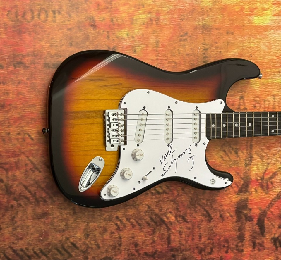 GFA Sin Bandera Singer NOEL SCHAJRIS Signed Electric Guitar PROOF COA ...