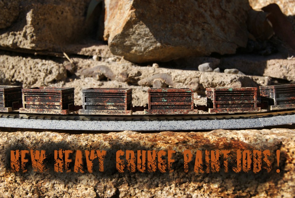 1 Set of 8 Linked N Scale Coal Ore Mining Wagon Hopper Cars Hand ...