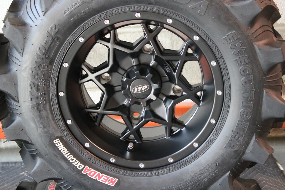 CAN AM OUTLANDER 450 25" EXECUTIONER ATV TIRE & ITP HURRICANE WHEEL KIT ...