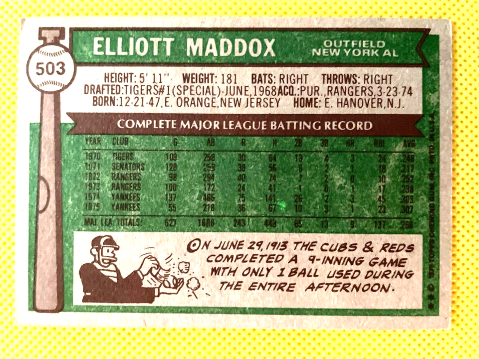 1976 TOPPS # 503 ELLIOTT MADDOX B | eBay