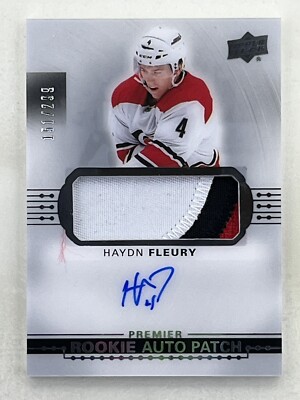 Haydn Fleury 2017-18 Upper Deck Premier Acetate Auto Patch RC /299 #AR ...