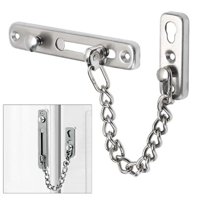 Heavy Duty Door Chain Restrictor Latch Bolt Slide Guard Home Security ...