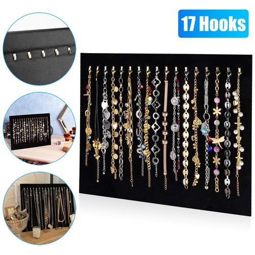 17 Hook Necklace Jewelry Tray Display Organizer Pad Bracelet Chain ...