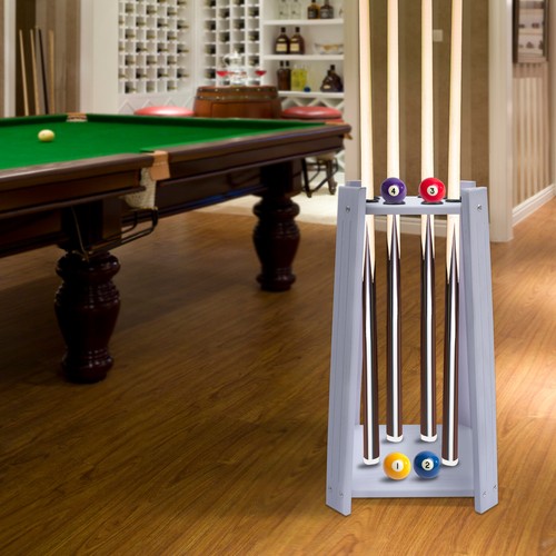 8-Hole Floor Stand Billiard Cue Holder Pool Cue Stick Rack Holder Table ...