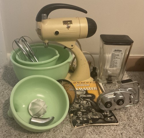 Vintage 1940 s Sunbeam Mixmaster S - Original Jadeite Bowls & Juicer | eBay