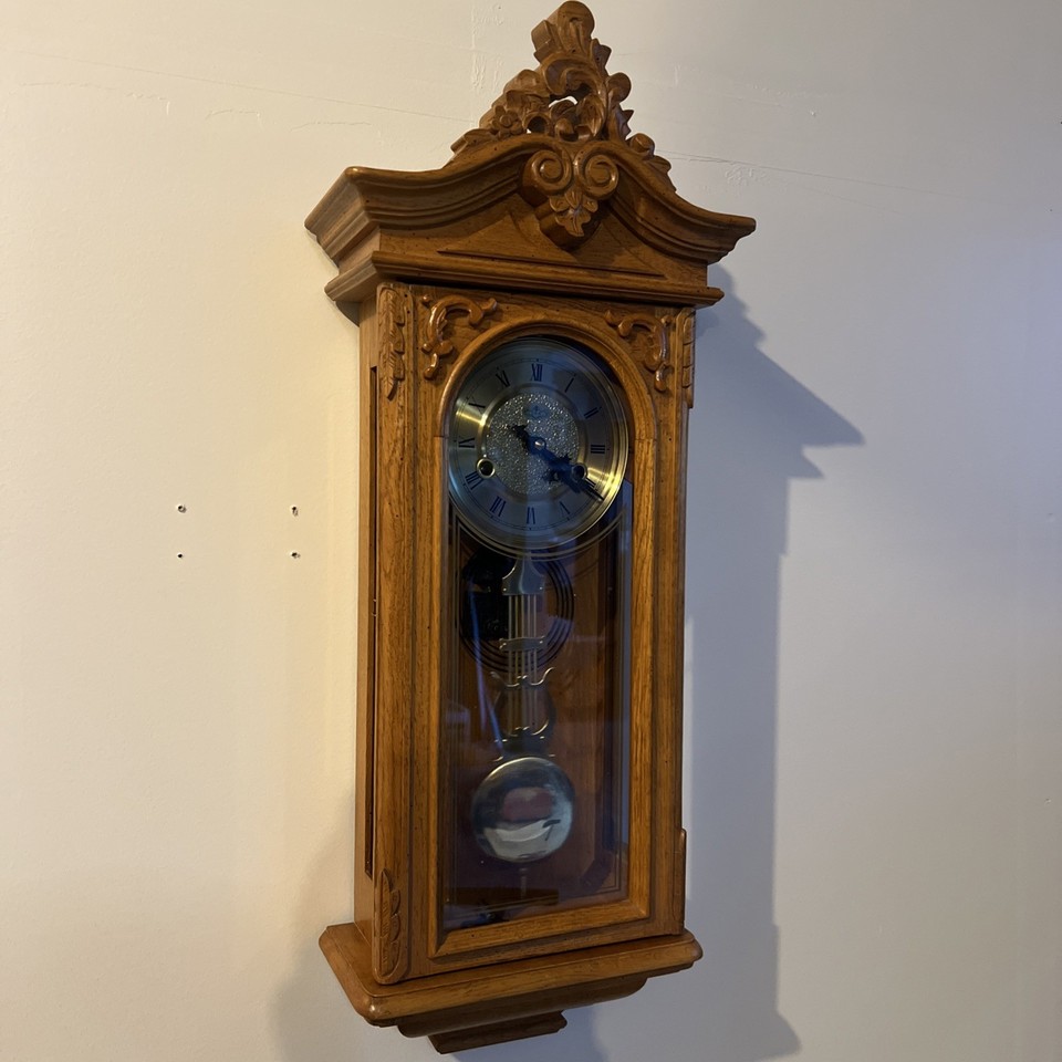 Vintage D&A Wind Up Movement Oak Pendulum Wall Clock | eBay