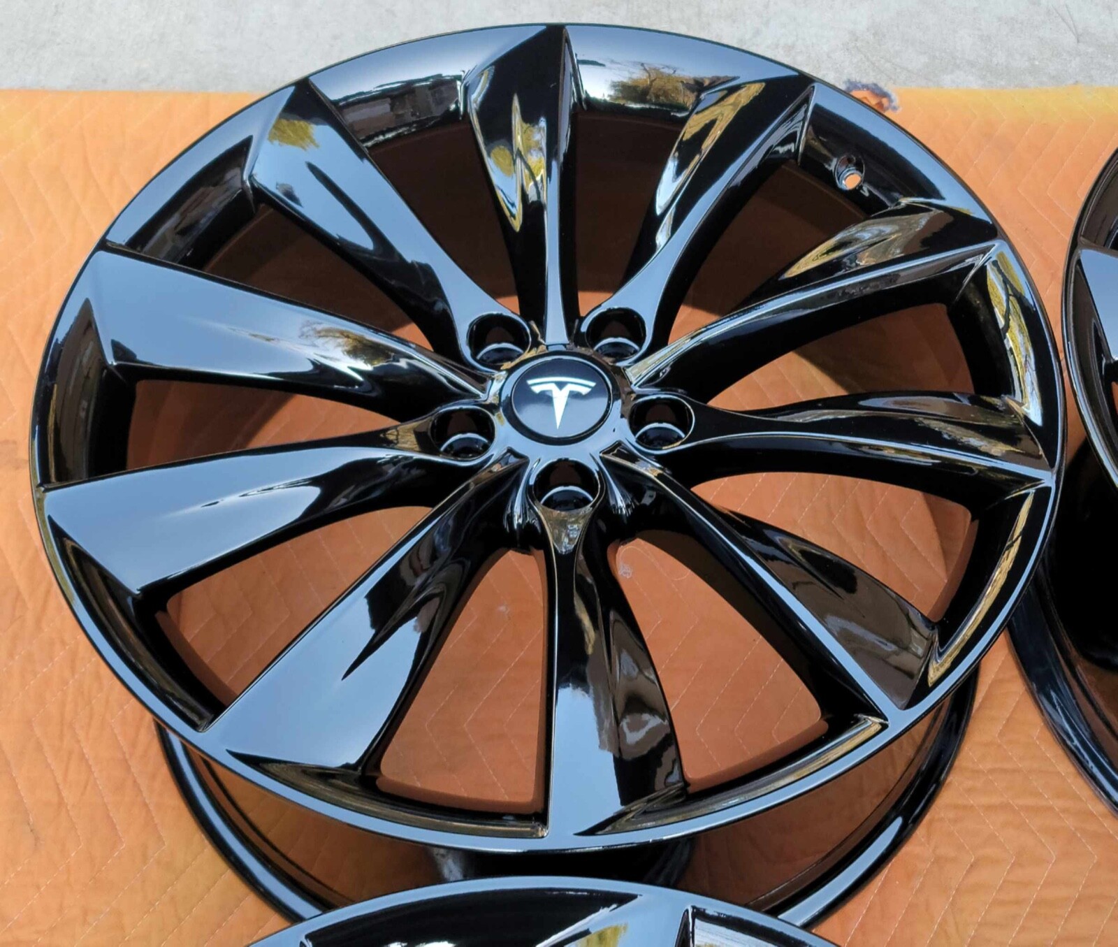 21" BRN NEW GLOSS BLACK OEM FACTORY ORIGINAL TESLA MODEL S WHEELS RIMS ...