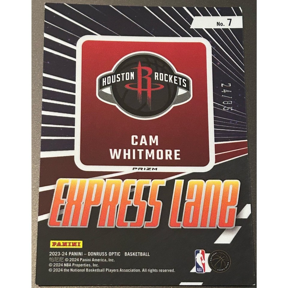 2023 Optic Cam Whitmore Rookie Express Lane Blue Prizm /85 SP RC ...