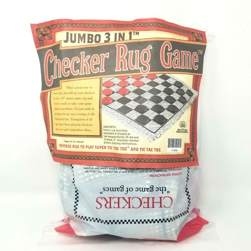 Multiflex Designs Jumbo floor Checkers Large Rug Game 6 Games In One ...