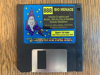BIO MENACE GAME PC MS-DOS COMPUTER 3.5" INCH FLOPPY DISK(S) NEAR MINT ...