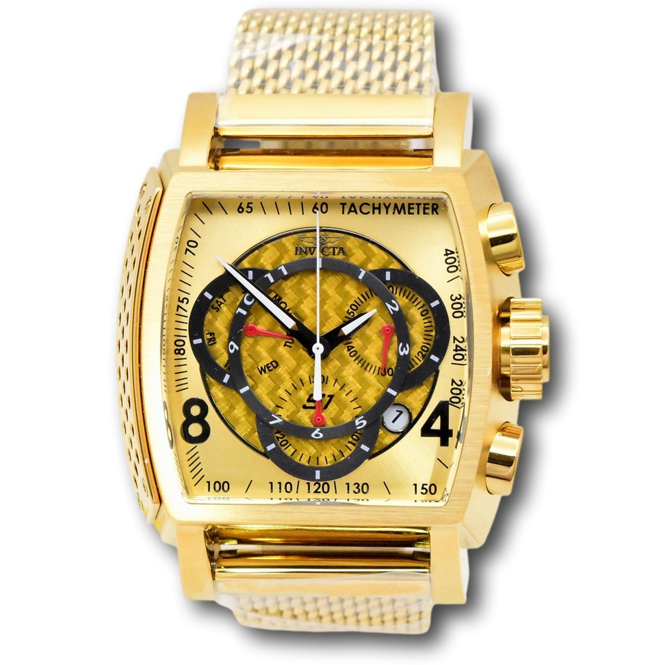 Invicta S1 Rally Men's 48mm Triple Gold Carbon Fiber Swiss Chrono Watch ...