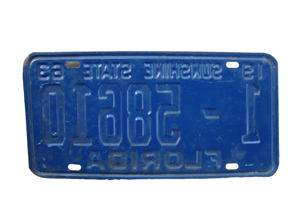 1963 Florida Sunshine State License Plate Miami Dade County Original ...