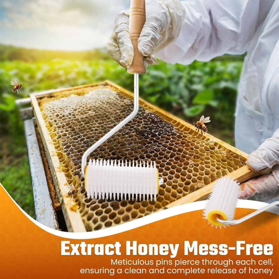 Plastic Needle Roller Uncapper Extractor Tool with 5 inch Hard Wood ...