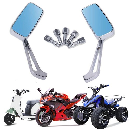 Rectangle Motorcycle Mirrors For Harley Cruiser Bobber Chopper Softail ...