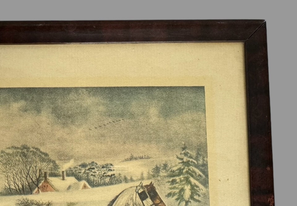 Antique N. Currier Print The Road, - Winter | eBay
