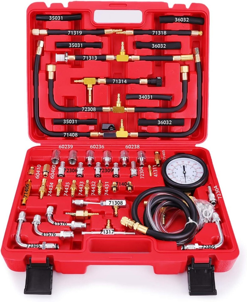 BETOOLL Pro Fuel Injection Pressure Tester Kit Gauge 0-140 PSI | eBay