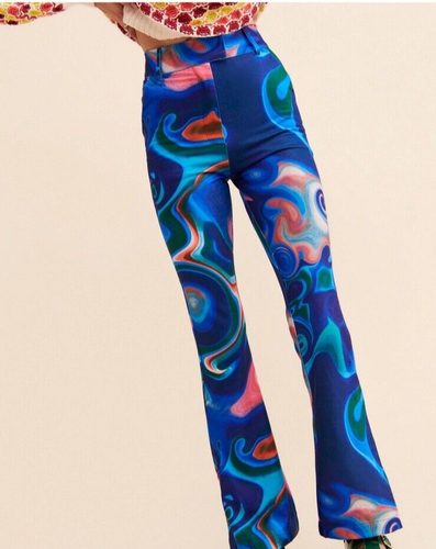 PSYCHEDELIC PANTS BURNING MAN GROOVY FESTIVAL DISCO RETRO HIPPIE 70s ...
