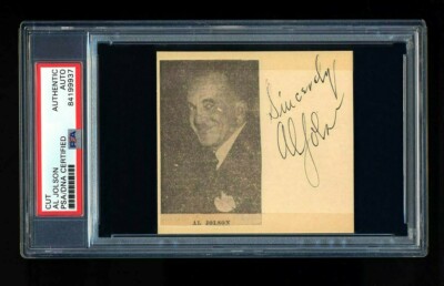 AL JOLSON SIGNED CUT PSA/DNA SLABBED AUTOGRAPHED | eBay
