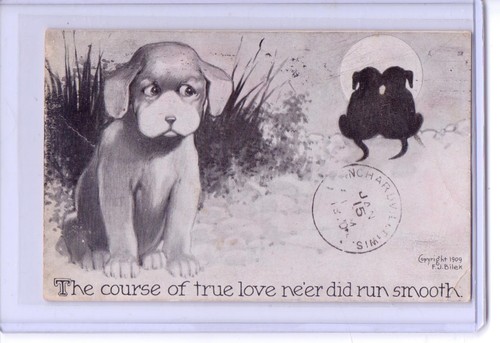 VINTAGE B J BILEK THE COURSE OF TRUE LOVE NEER DID RUN SMOOTH DOG ...