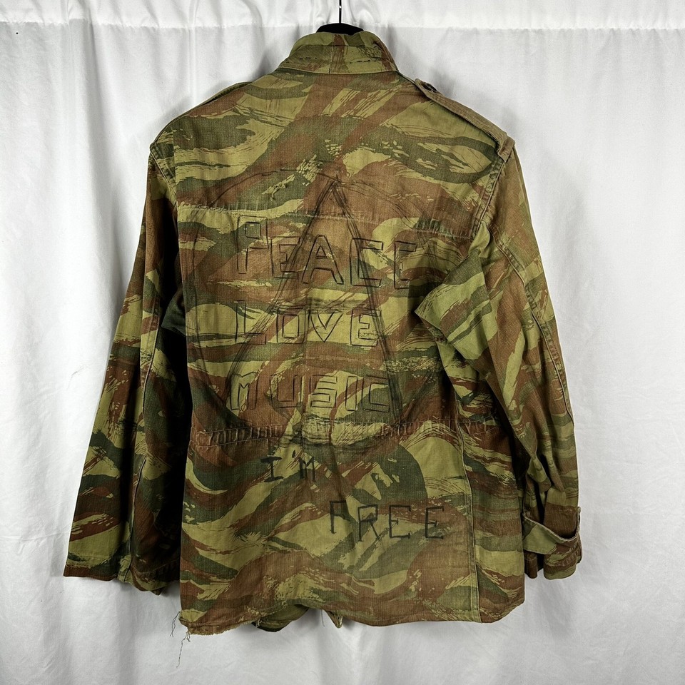Original m47 French Lizard Camo Jacket 1960s Customized Peace Movement ...