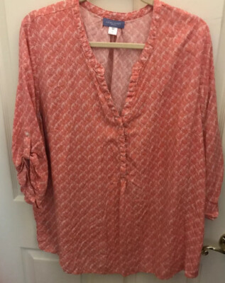 Women’s Plus Size 2X Laura Scott 3/4 Sleeve Blouse,Shirt,Top | eBay