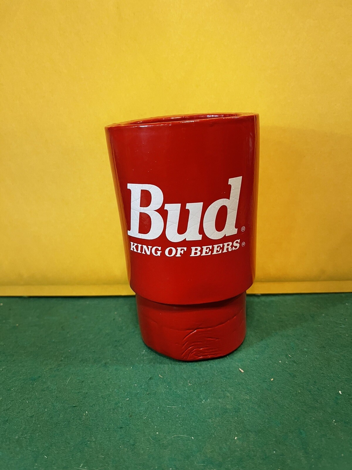 Vintage Rare Budweiser Red Beer Can Koozie Foam Cart Cooly "King of ...