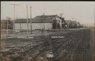 RPPC MERRILL IOWA IA EARLY MAIN STREET REAL PHOTO POSTCARD | eBay
