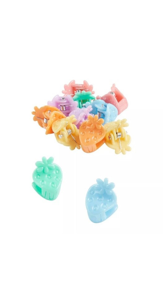 Scunci Tween Strawberry Claw Hair Clips, Assorted Colors, 12-Count | eBay