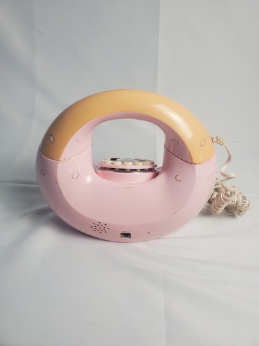 Pink Donut Telephone Phone Push Button Dial Adjust Ring Volume Vintage ...