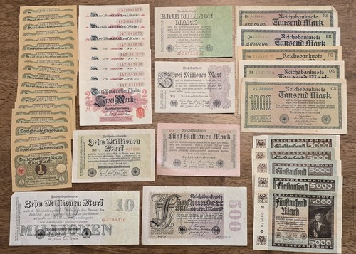 Lot of 44 Vintage World War II WW2 Era German Mark Currency Money Bank ...