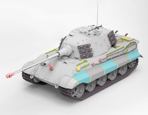 1/35 assembled model Tiger King heavy tank Henschel type turret ...
