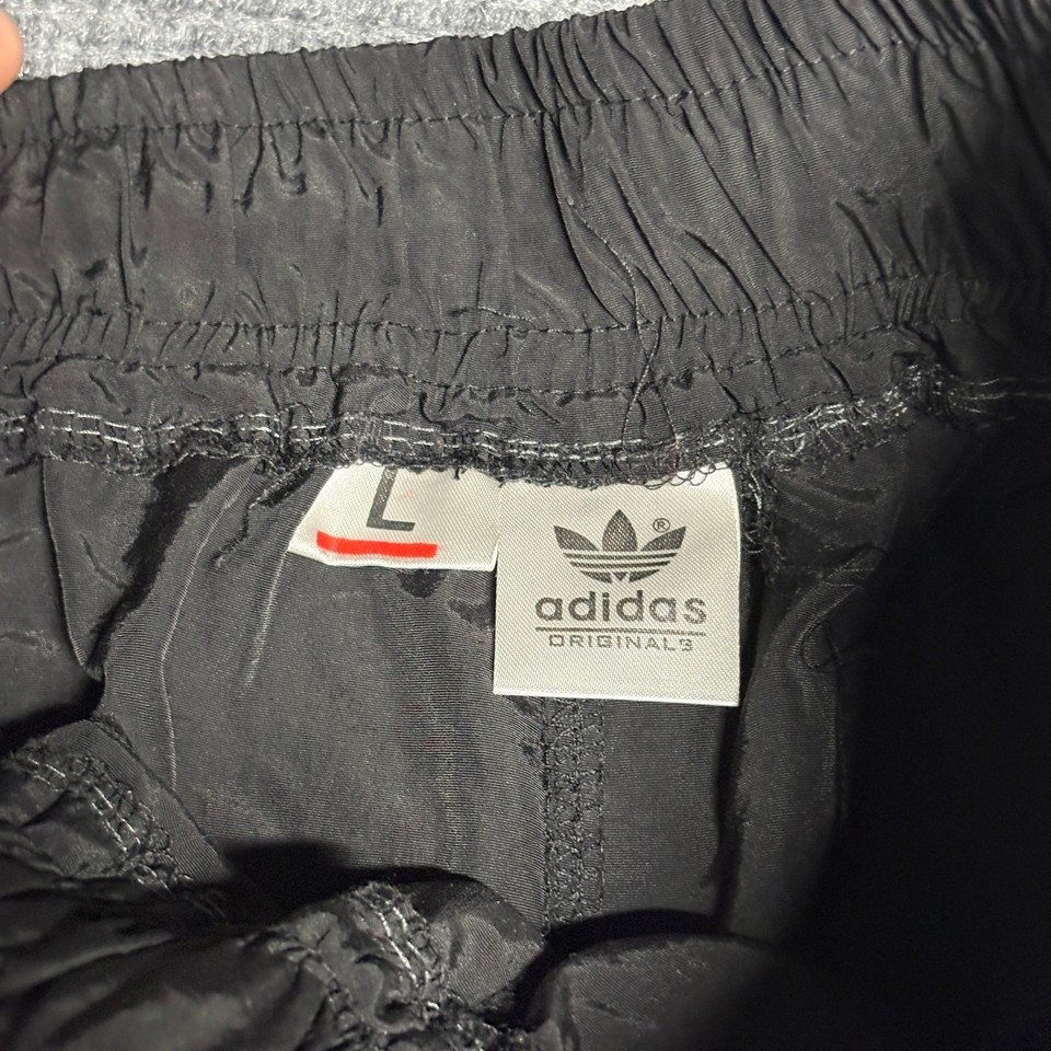 Adidas Originals Black White Striped Logo Track Pants Kids Size L ...