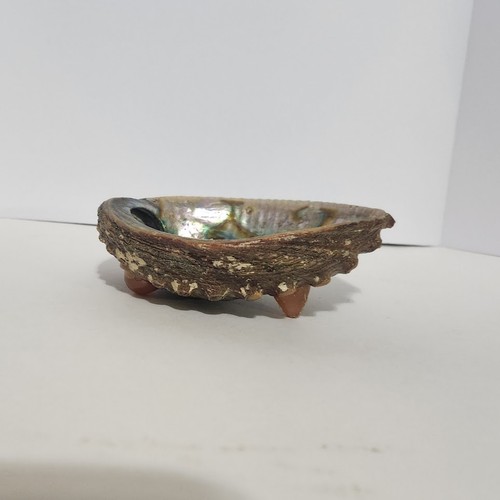 Vintage MCM Abalone MOP Shell Footed Bowl Dish Ashtray Candy Trinket 6 ...