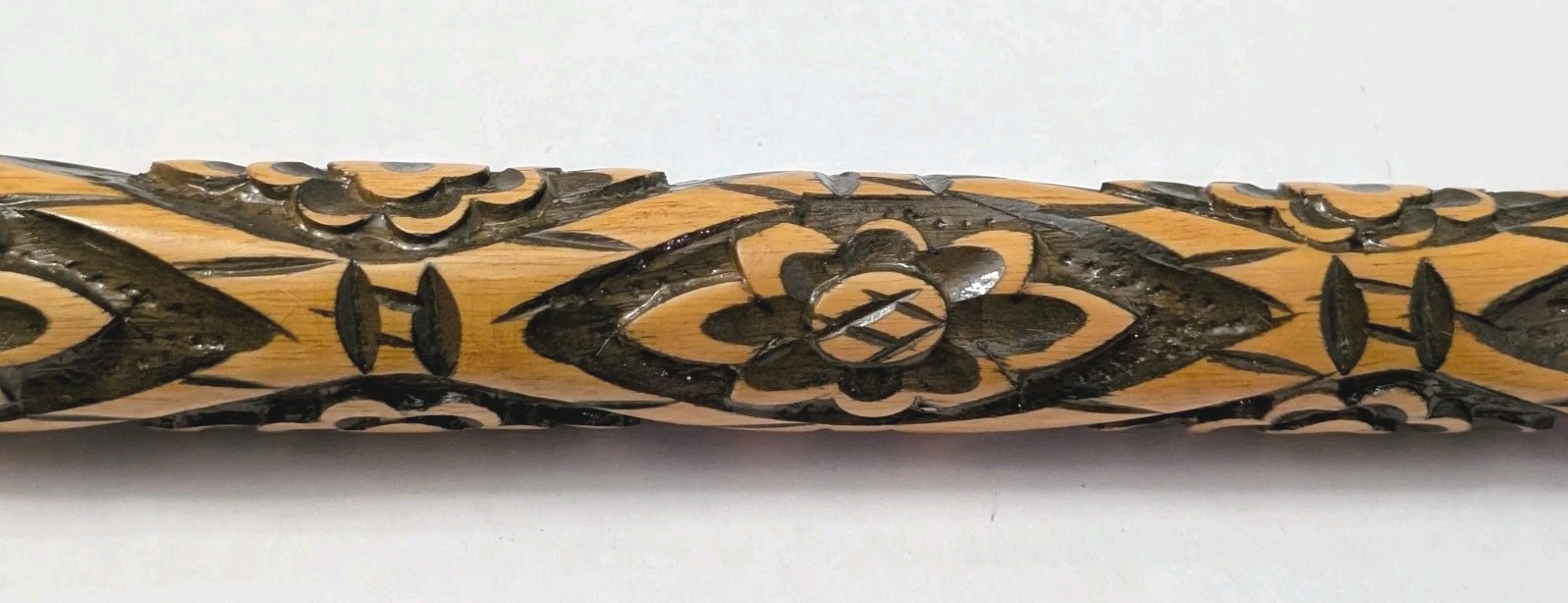 Vintage Custom Carved Wood Billiard 2 Piece Cue Pool Stick 56.5” With ...