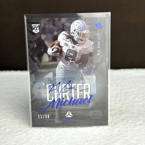 2021 Panini Luminance Football Auto Michael Carter NC Tar Heels RC 11/ ...