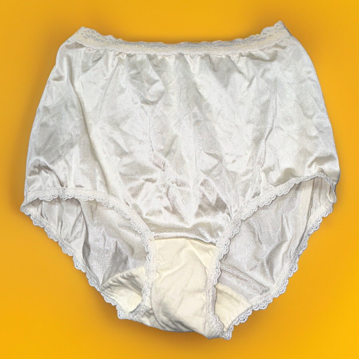 Vtg Granny Sheer Panties Mushroom Gusset Size 7 Yell… - Gem