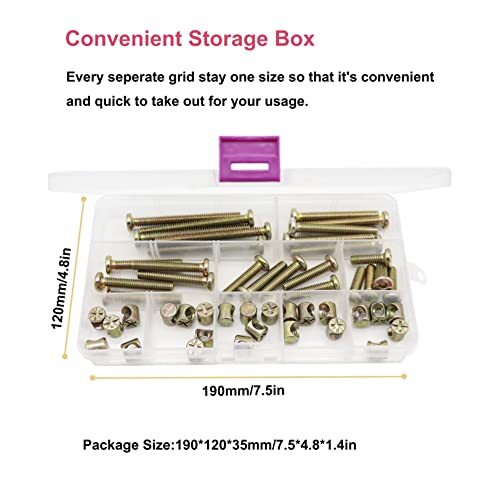 M6 Baby Crib Hardware Replacement Kit 50pcs Socket Cap Bolts Barrel ...