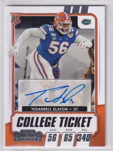 Tedarrell Slaton 2021 Contenders Draft Auto College Ticket Autograph ...
