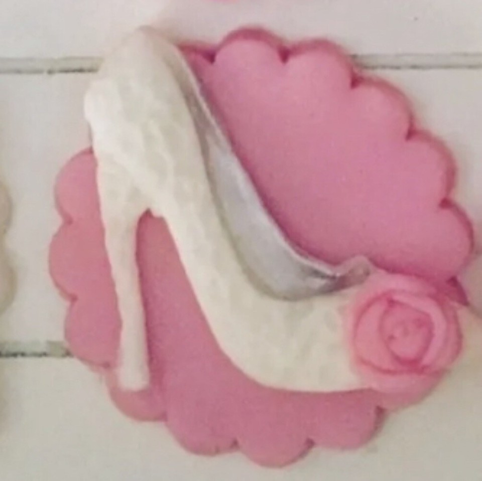 12 Edible Pink Shoes Handbags Makeup Fondant Cupcake Toppers Birthday ...
